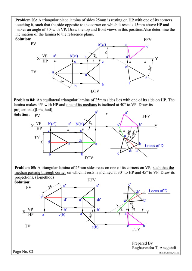 Engineering Graphics_Problems on Plane Surface | PDF