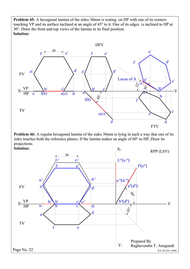 Engineering Graphics_Problems on Plane Surface | PDF