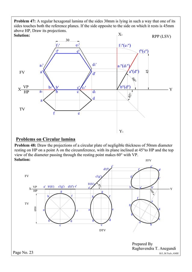 Engineering Graphics_Problems on Plane Surface | PDF
