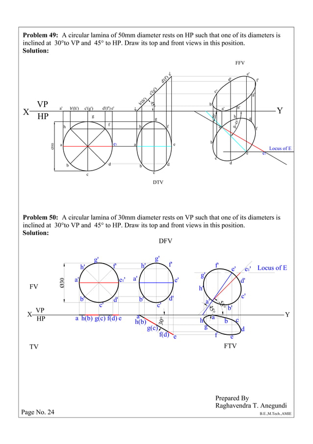 Engineering Graphics_Problems on Plane Surface | PDF