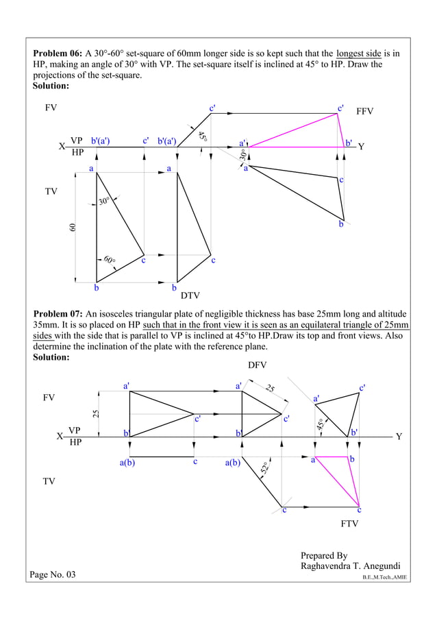Engineering Graphics_Problems on Plane Surface | PDF