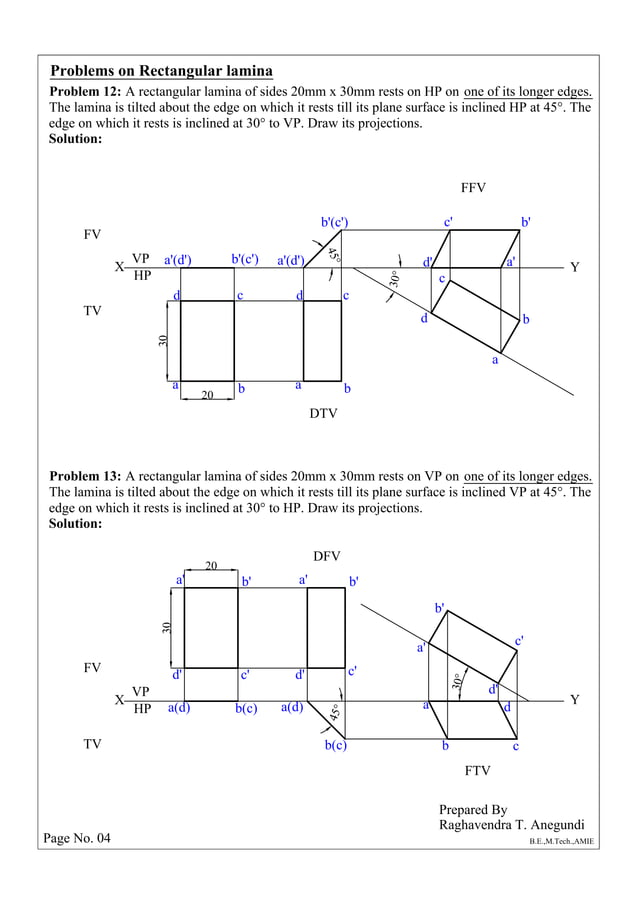 Engineering Graphics_Problems on Plane Surface | PDF