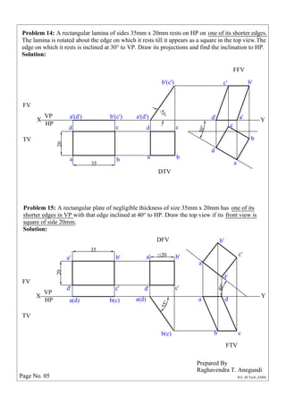 Engineering Graphics_Problems on Plane Surface | PDF