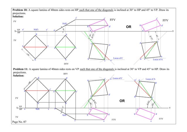 Engineering Graphics_Problems on Plane Surface | PDF
