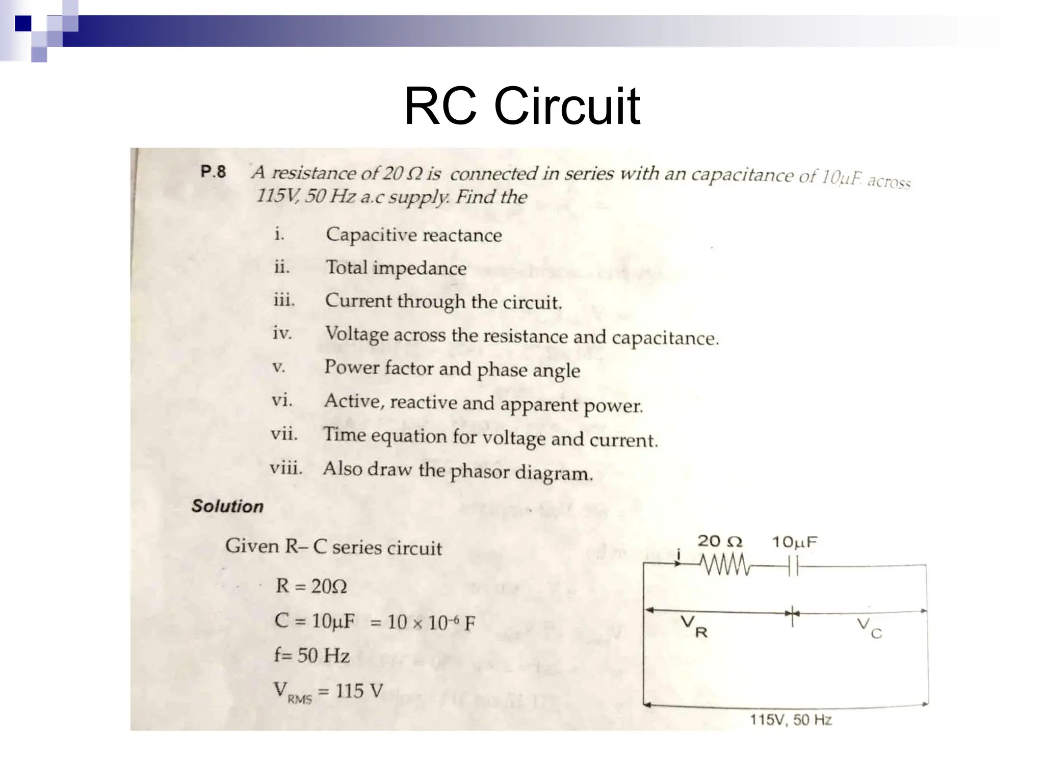 Problems on RL, LC, RLC circuits for electronic circuits.pdf