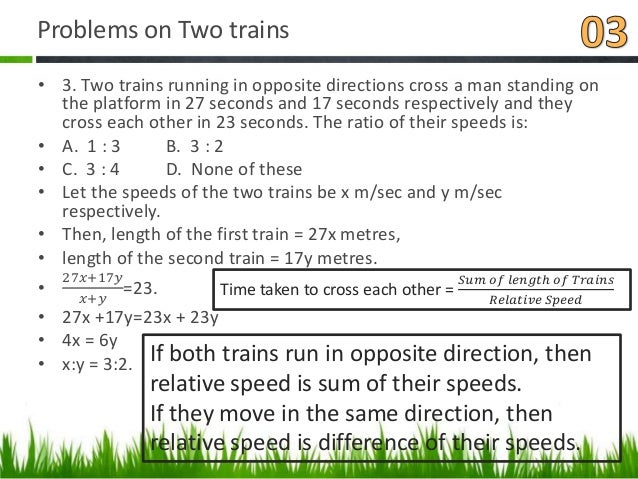 Problems on trains (2)