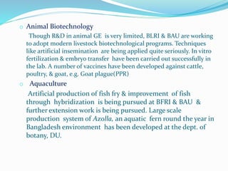 Genetic Engineering in Bangladesh : Problems and Prospects | PPTX
