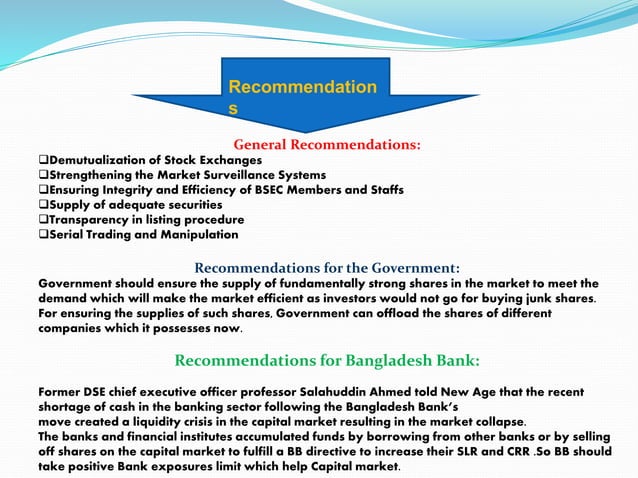 Problems &and prospects of stock market in Bangladesh | PPTX | Stocks ...