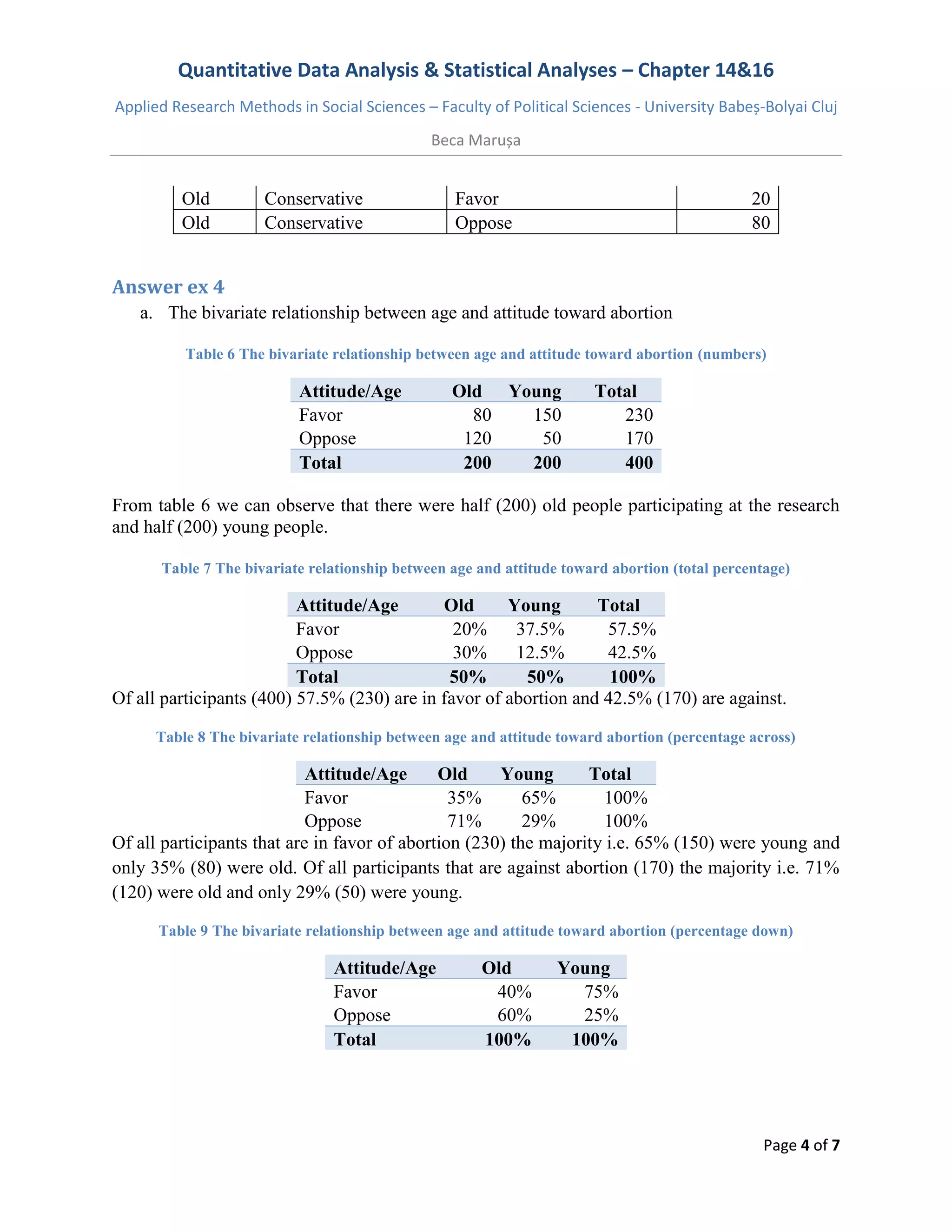 Exercises statistics | PDF | Elections | Politics