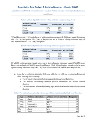 Exercises statistics | PDF | Elections | Politics