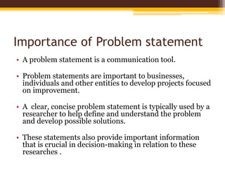 Problem statement | PPTX