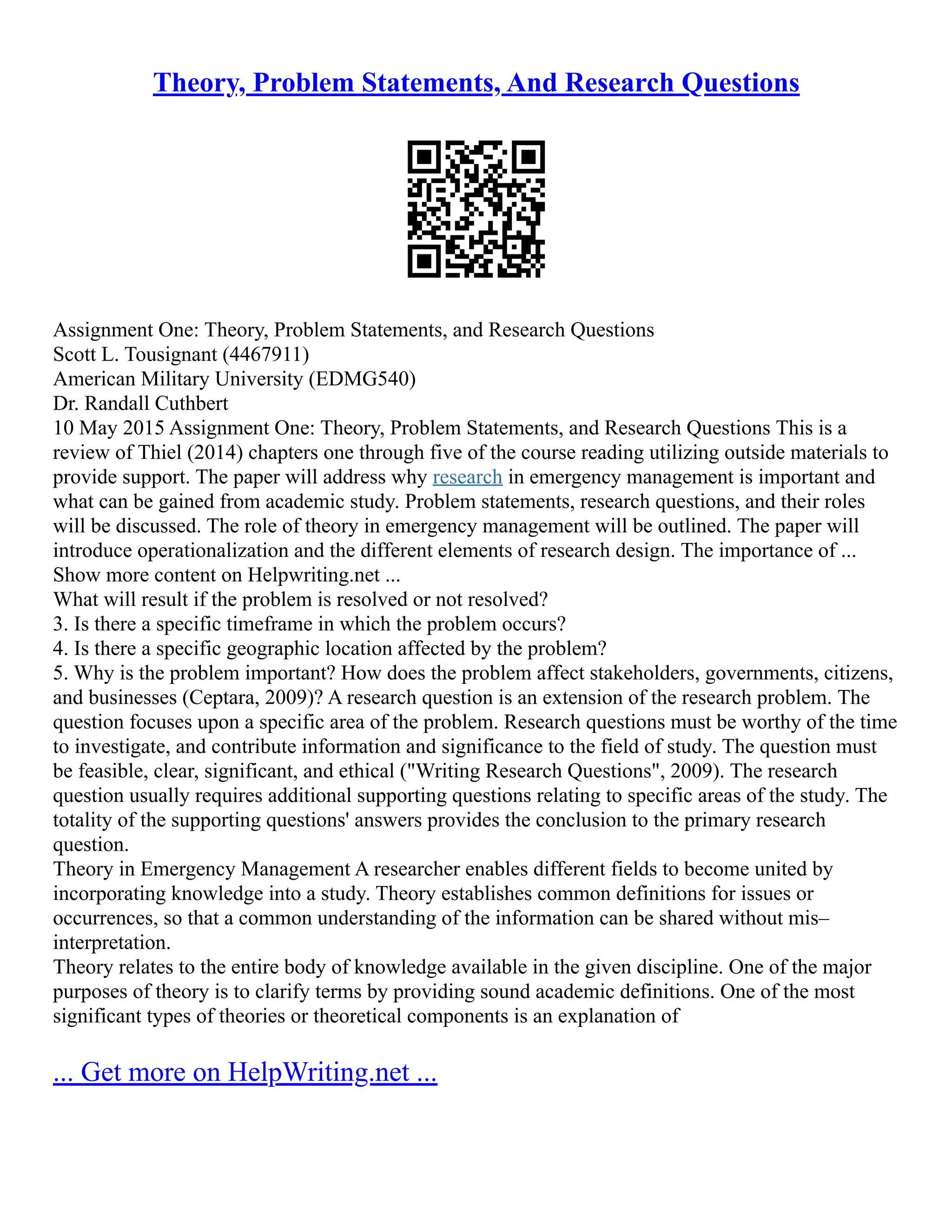 Problem Statement Of Durban | PDF
