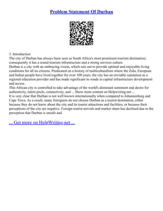 Problem Statement Of Durban | PDF