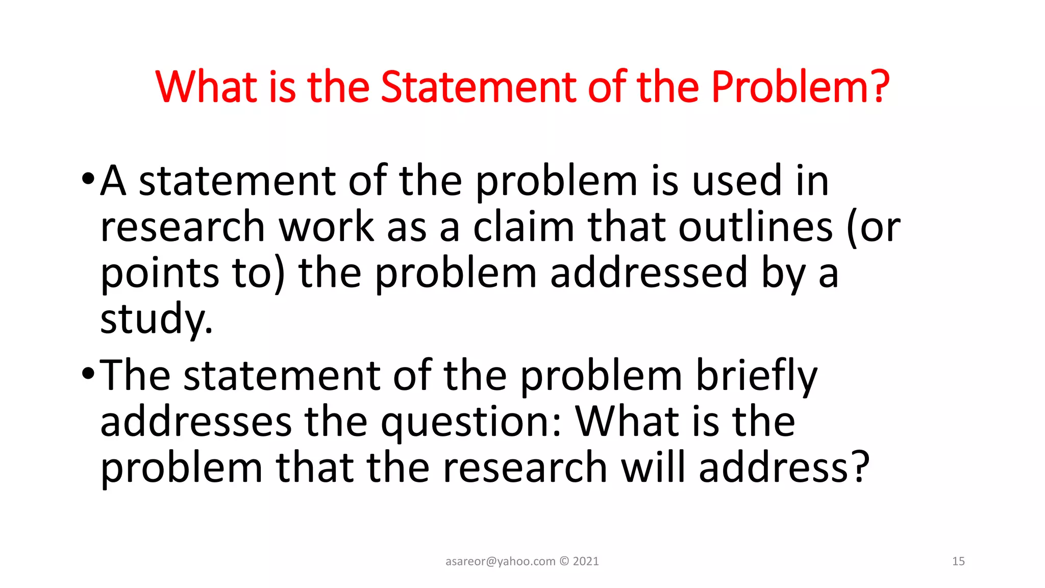 Problem statement of research | PDF