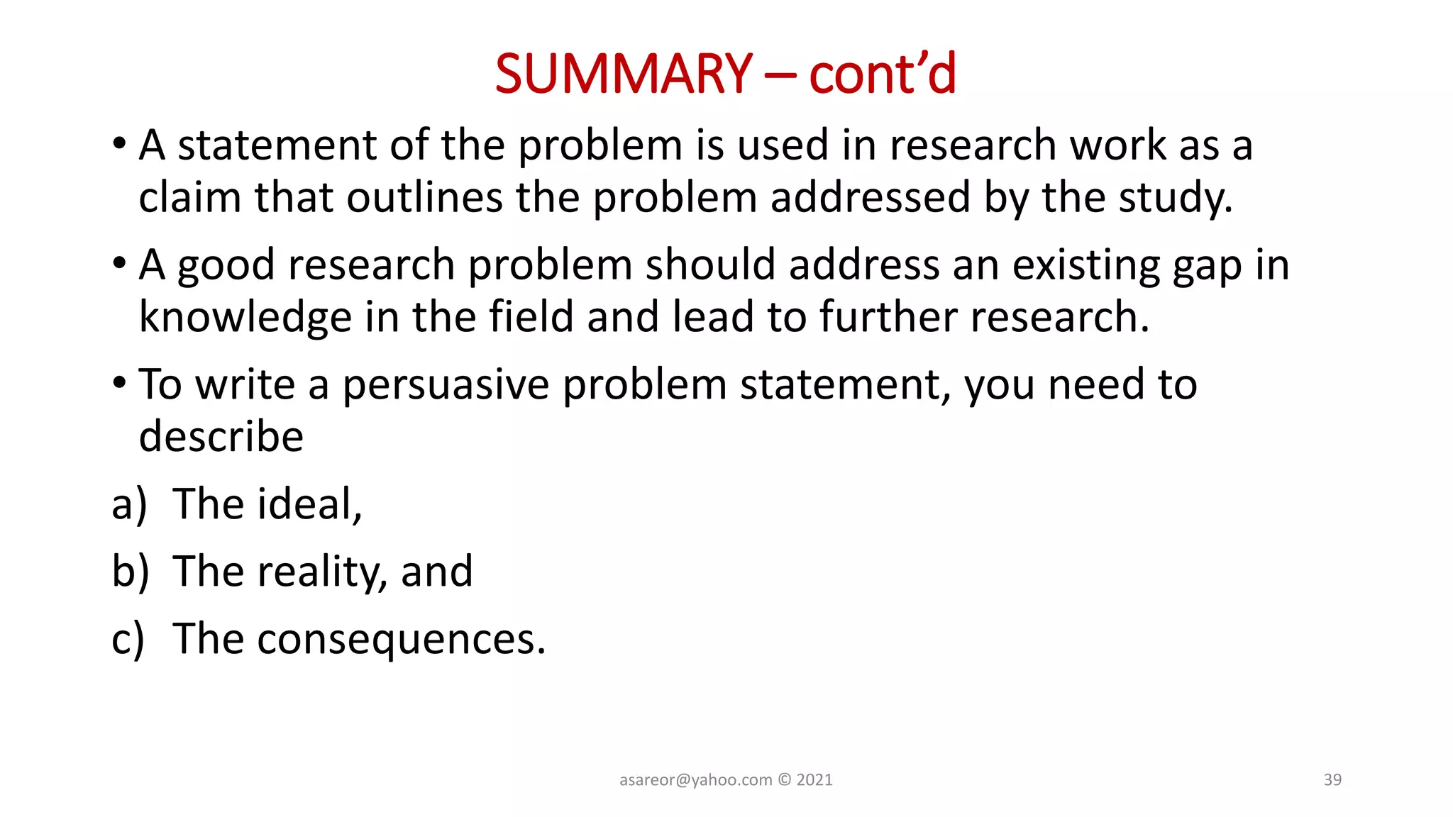 Problem statement of research | PDF