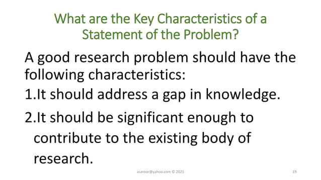 Problem statement of research | PDF | Education