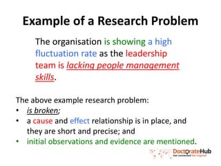 The Research Problem Statement | PPTX
