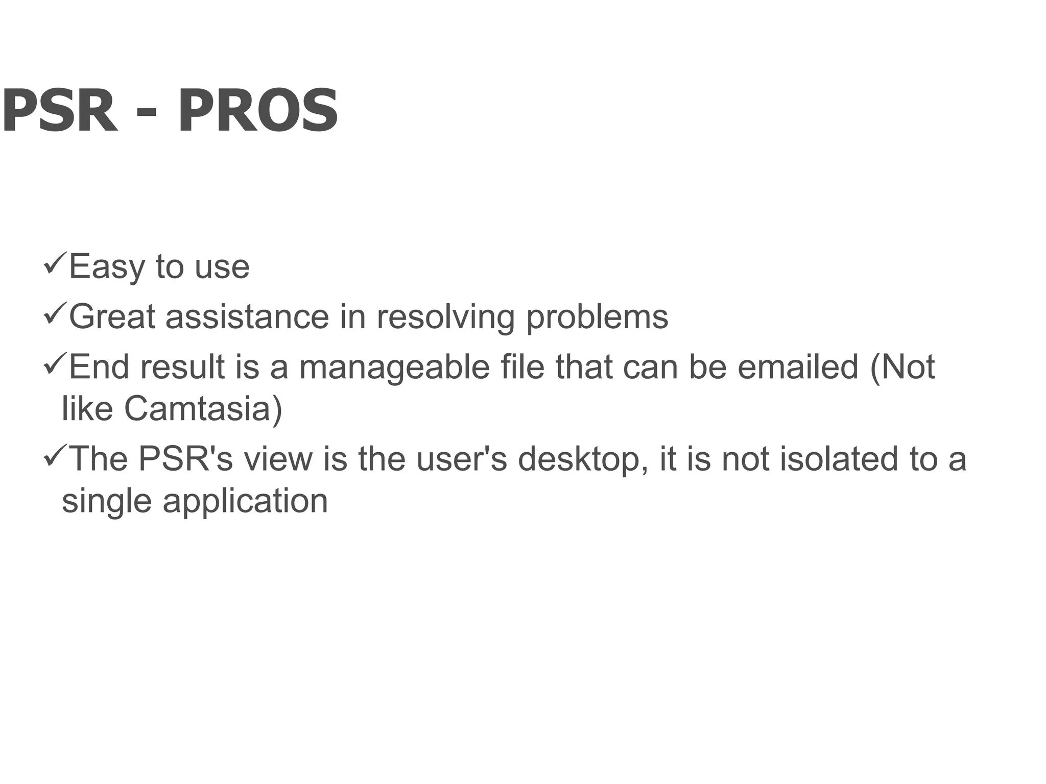 Problem Step Recorder | PPTX