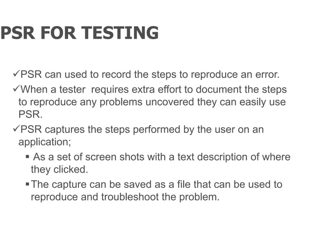 Problem Step Recorder | PPTX