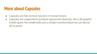 Problems with CNNs and Introduction to capsule neural networks | PPTX