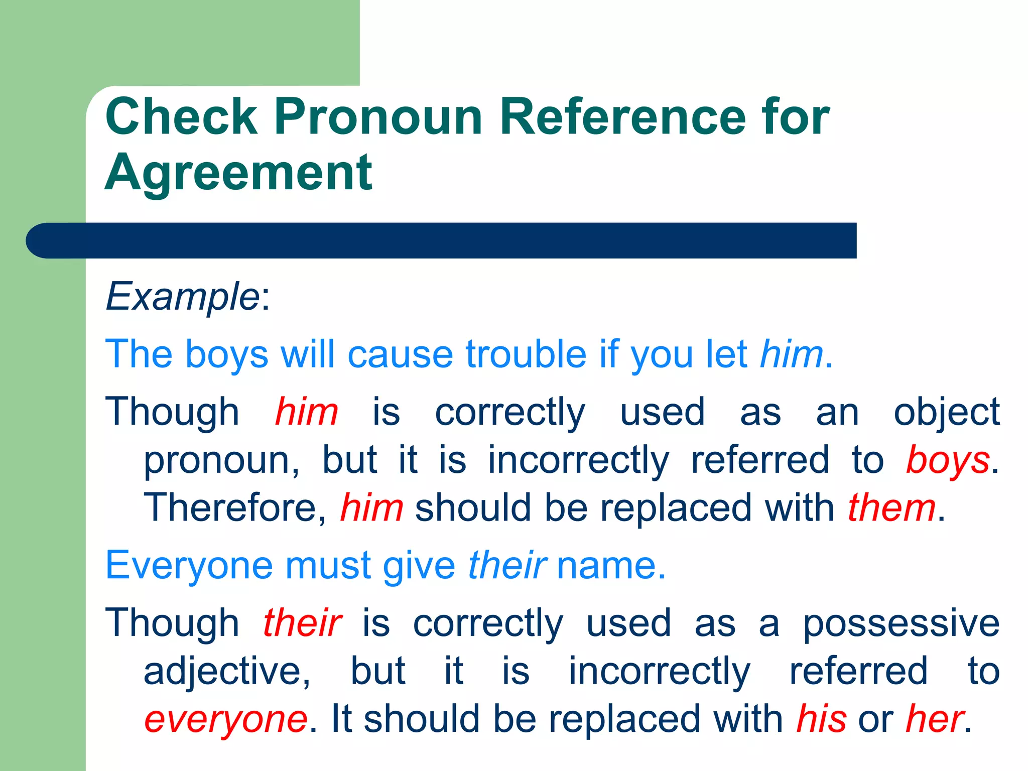 Problems with Pronouns | PPTX