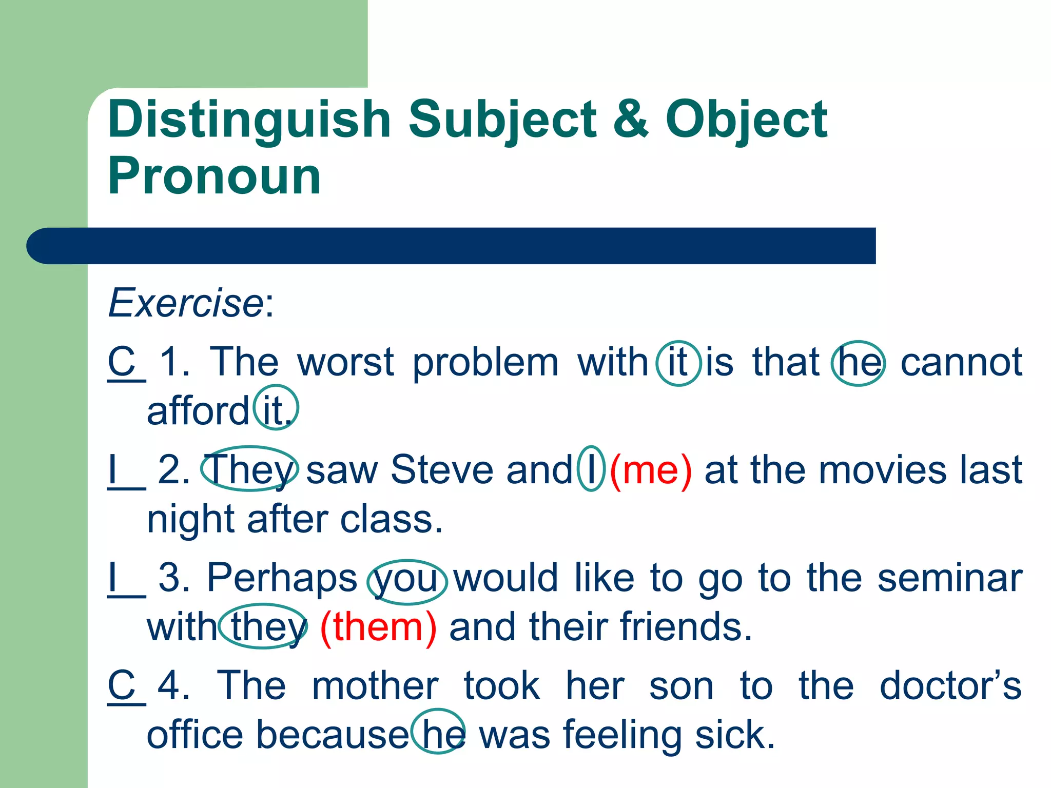 Problems with Pronouns | PPTX