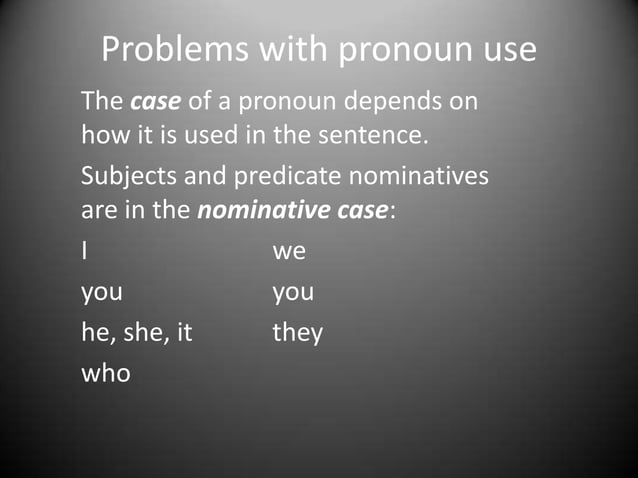 Problems with pronoun use | PPT