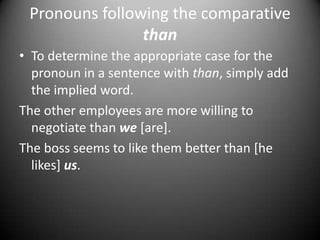 Problems with pronoun use | PPT