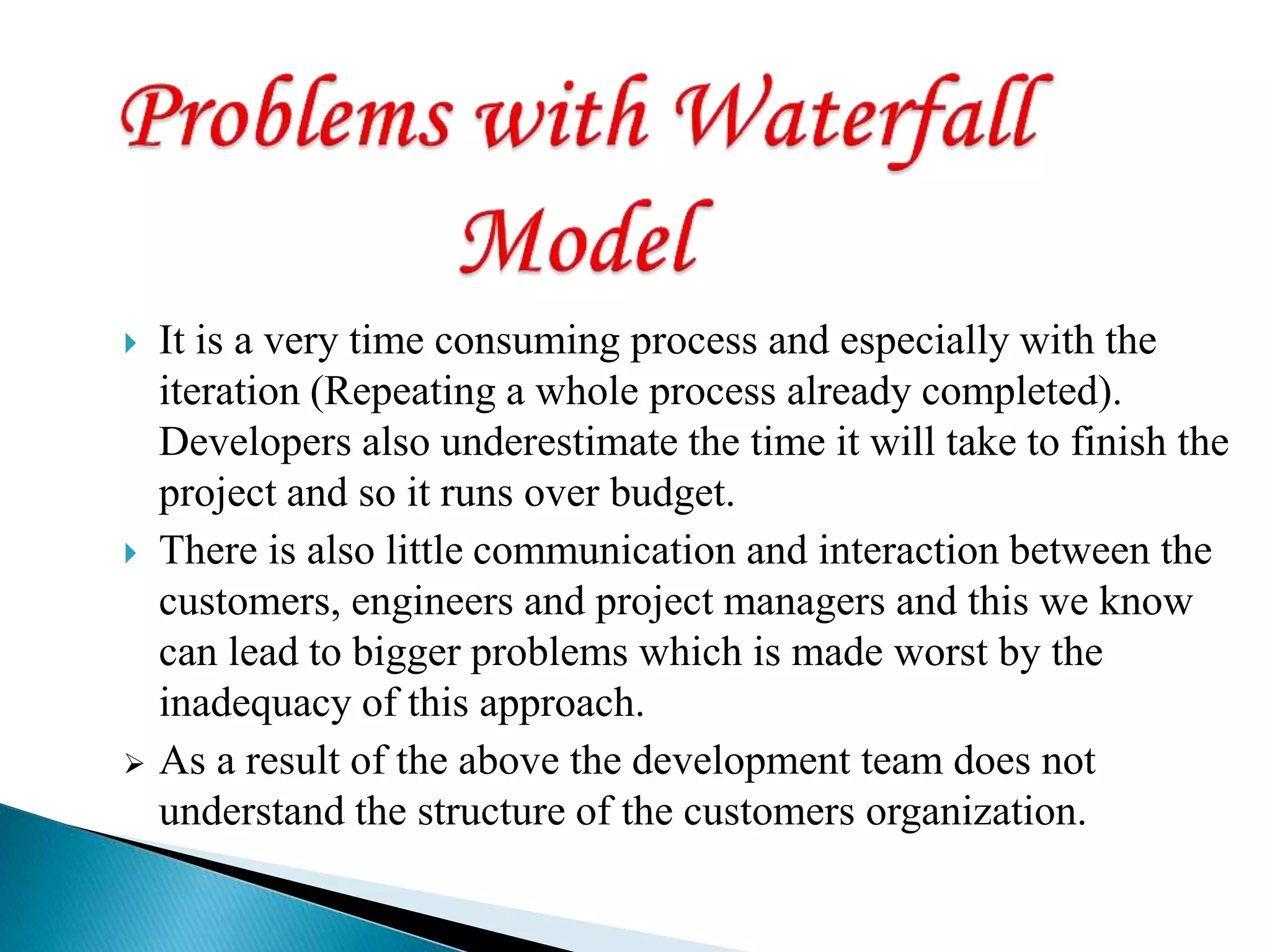 Problems with water fall model ppt | PPT