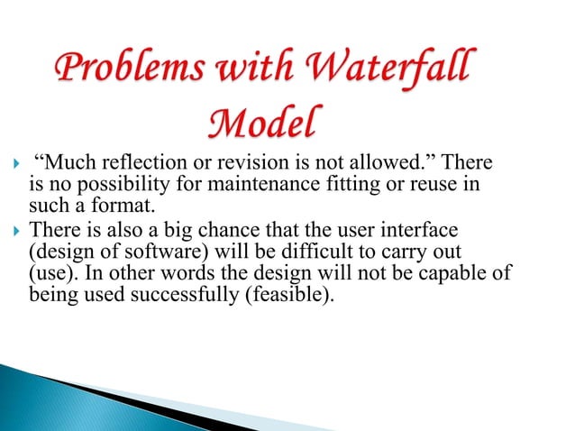Problems with water fall model ppt | PPT
