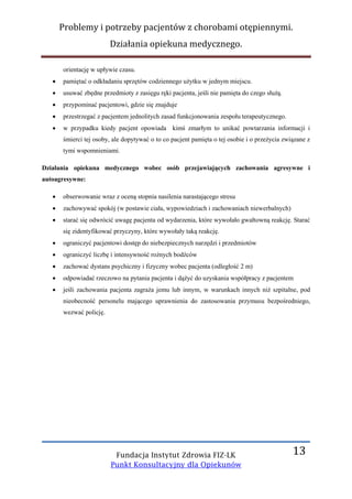 Problemy i potrzeby pacjenta z chorobą otępienną.Działania opiekuna medycznego | PDF