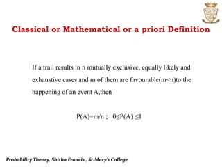 Statistics:Probability Theory | PPTX