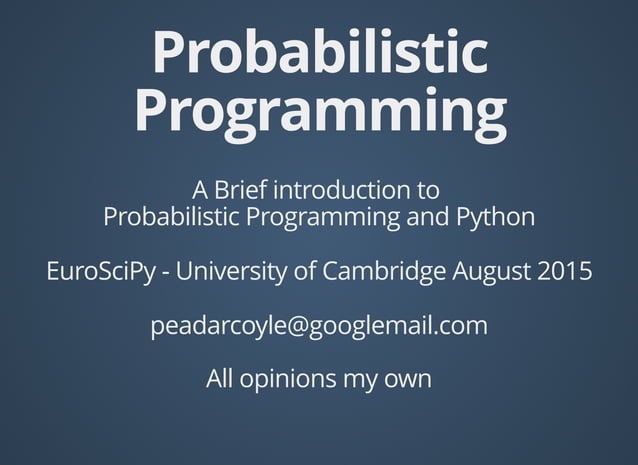 Probabilistic Programming in Python | PPT