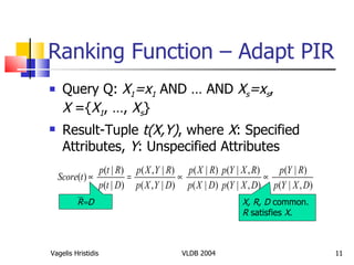 probabilistic ranking | PPT | Databases | Computer Software and Applications