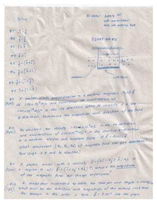 Phy3 - Q2 Problem Set 01 - Vectors and Magnetic Field Force | PDF