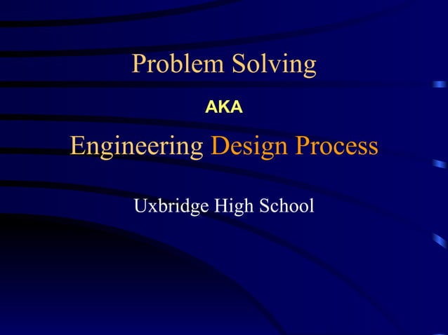 Probsolv2007 engineering design processes pp ws | PPT