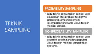 Probabilitas dan Statistika Data Sampling | PPTX