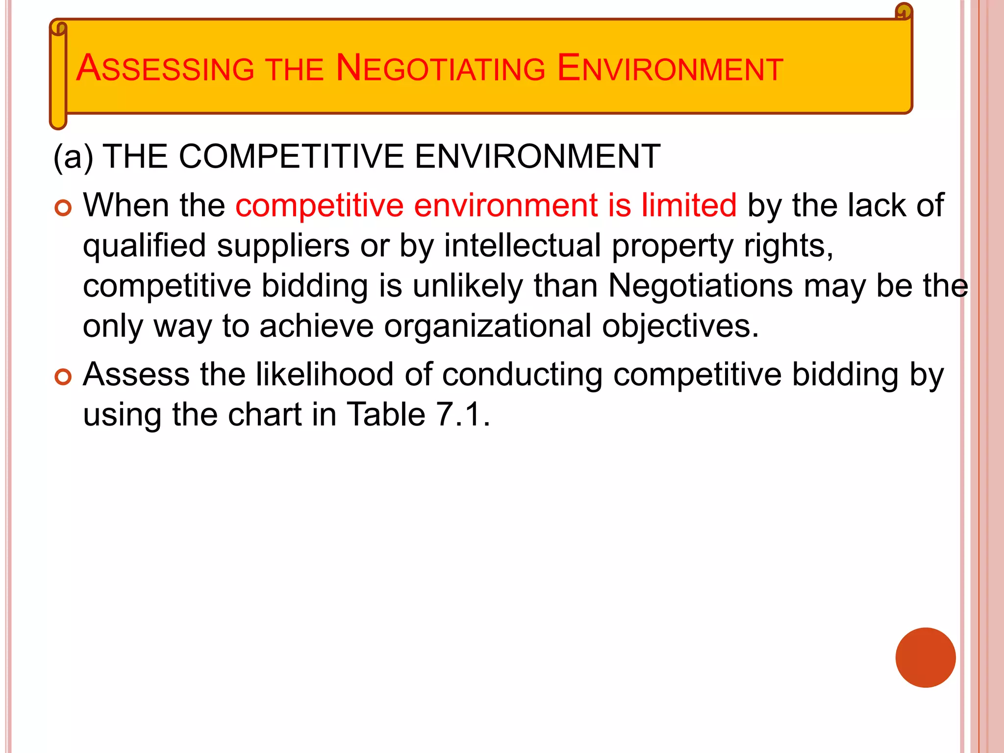 Proc 17-negotiations.assessing the negotiating environment | PPTX
