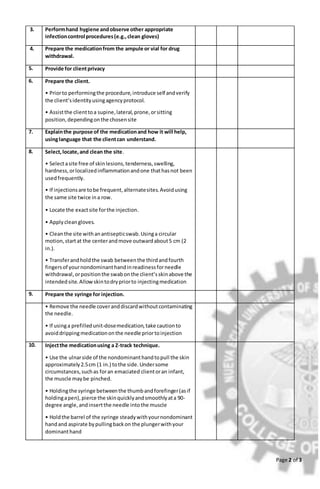 Proc. 1 pharma. skills intramuscular injection | DOCX
