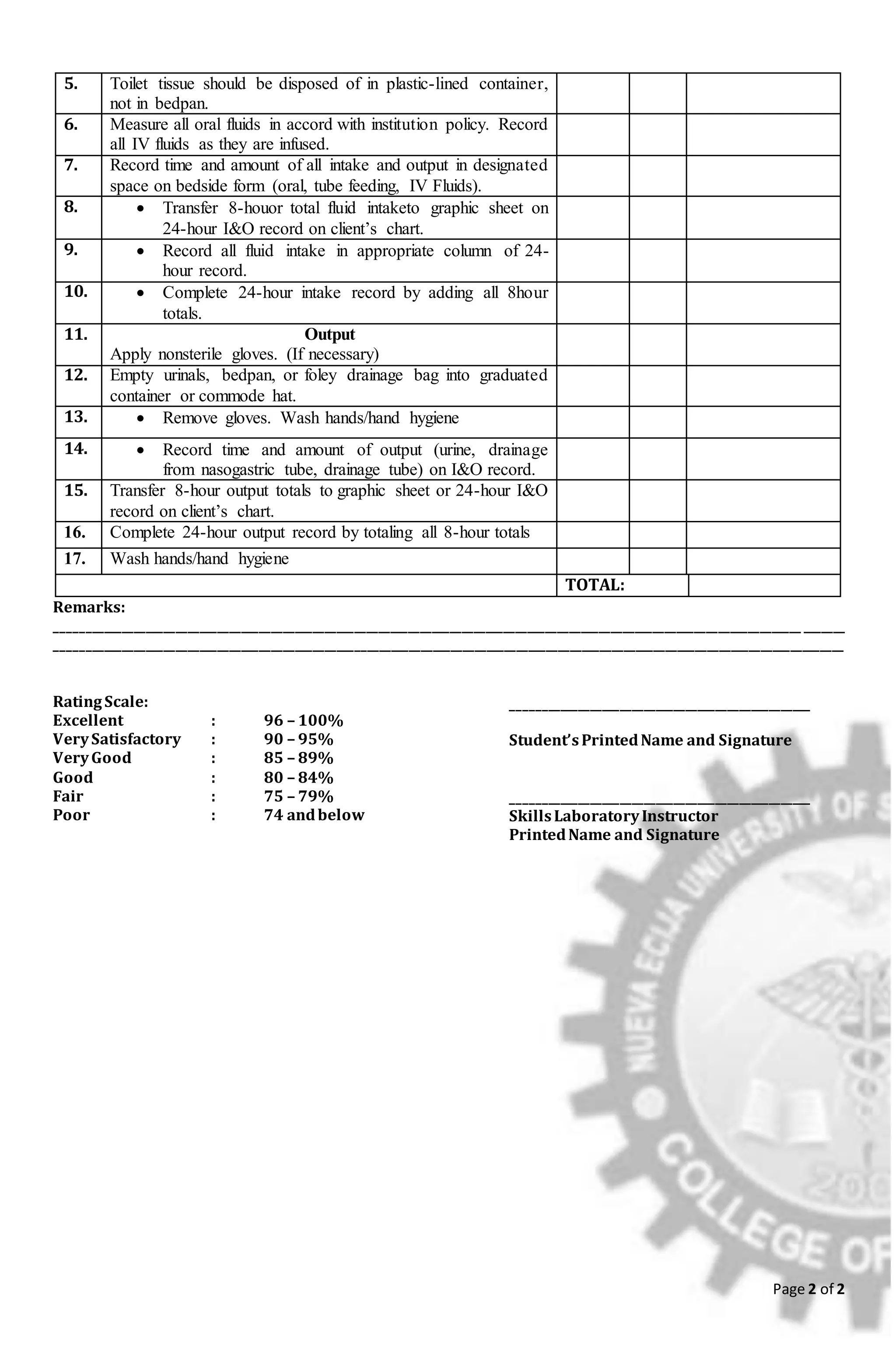 Proc.3 measuring intake and output | DOCX