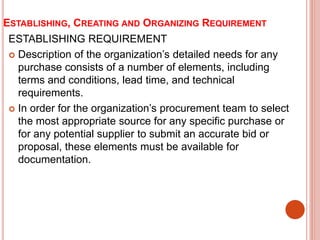 Establishing, creating and organizing requirement of contract | PPTX