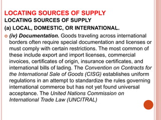 locating and developing sources of supply & types of competition. | PPT