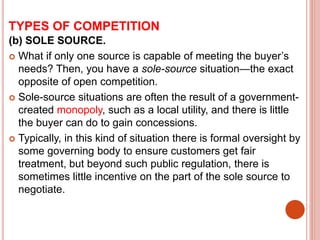 locating and developing sources of supply & types of competition. | PPT
