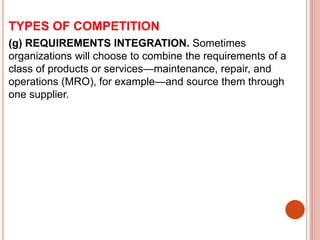 locating and developing sources of supply & types of competition. | PPTX