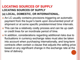 locating and developing sources of supply & types of competition. | PPT