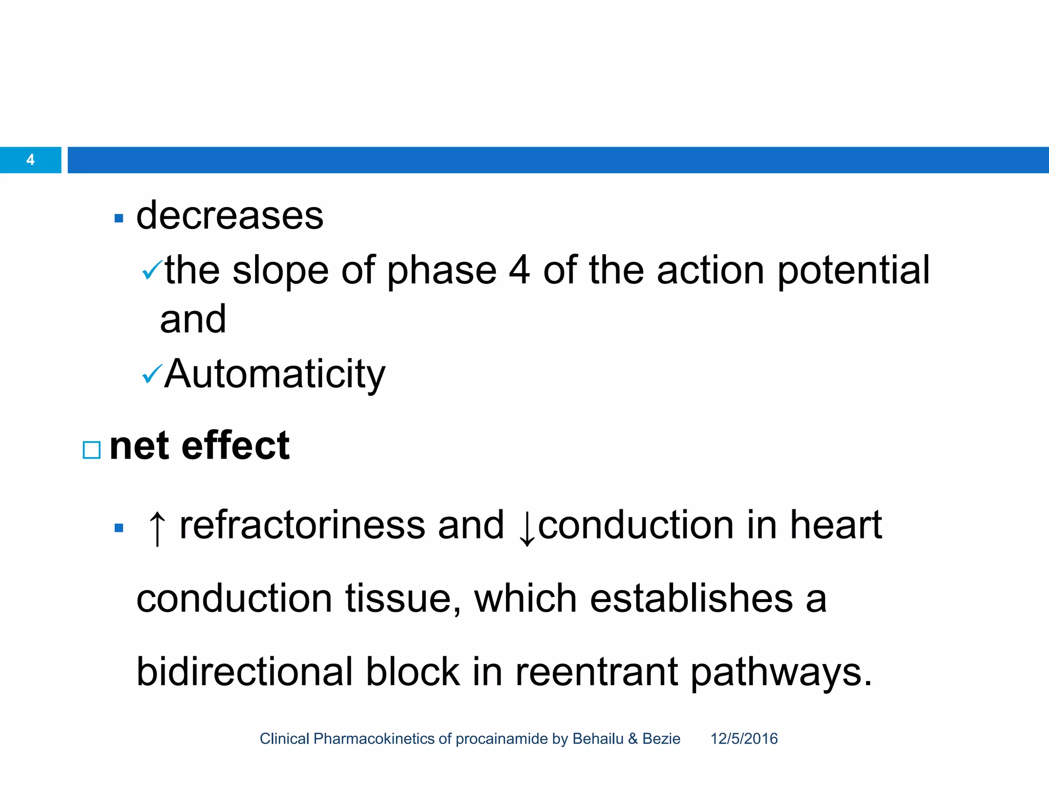 clinical pharmacokinetics of Procainamide | PPTX