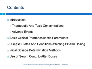 clinical pharmacokinetics of Procainamide | PPTX