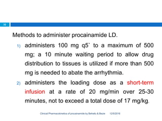 clinical pharmacokinetics of Procainamide | PPTX