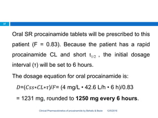 clinical pharmacokinetics of Procainamide | PPTX
