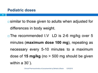 clinical pharmacokinetics of Procainamide | PPTX